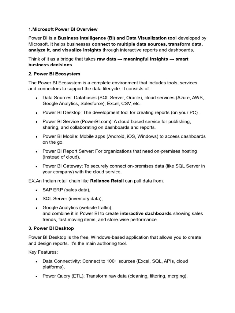 Power BI: Comprehensive Overview Guide | PDF | Microsoft Excel ...