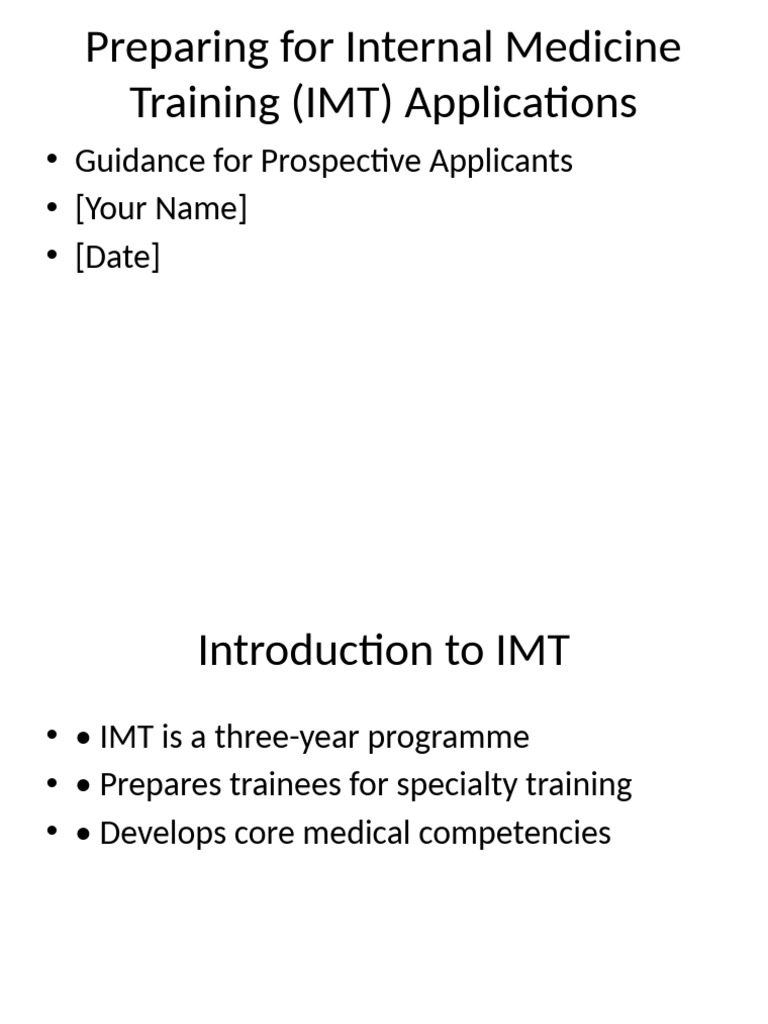 Internal Medicine Training Application Guide | PDF