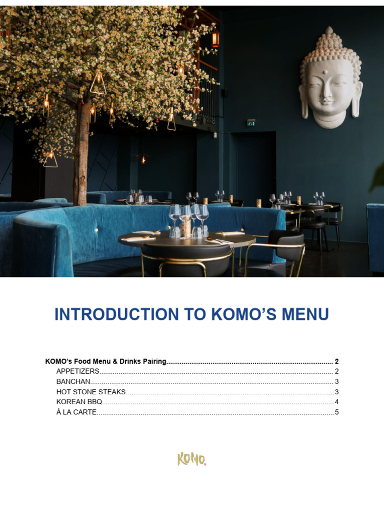 KOMO Menu Explanation | PDF | Soy Sauce | Asian Cuisine