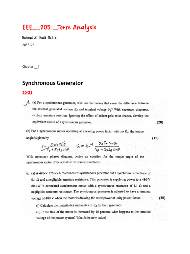 1.EEE 205 Analysis | PDF