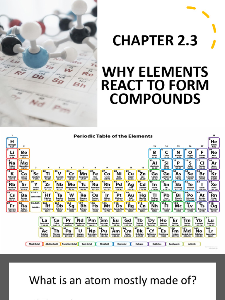 2.3 WHY ELEMENTS REACT TO FORM COMPOUNDS | PDF