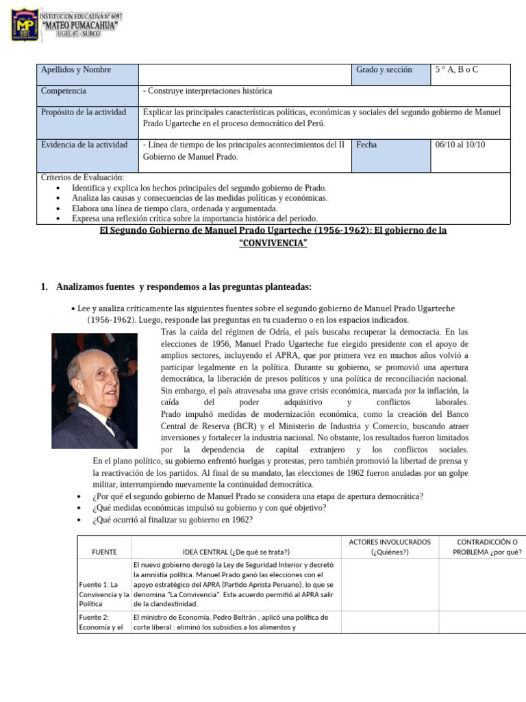 FICHA DE TRABAJO 27 CCSS- 5TO ABC | PDF | Costo de la vida