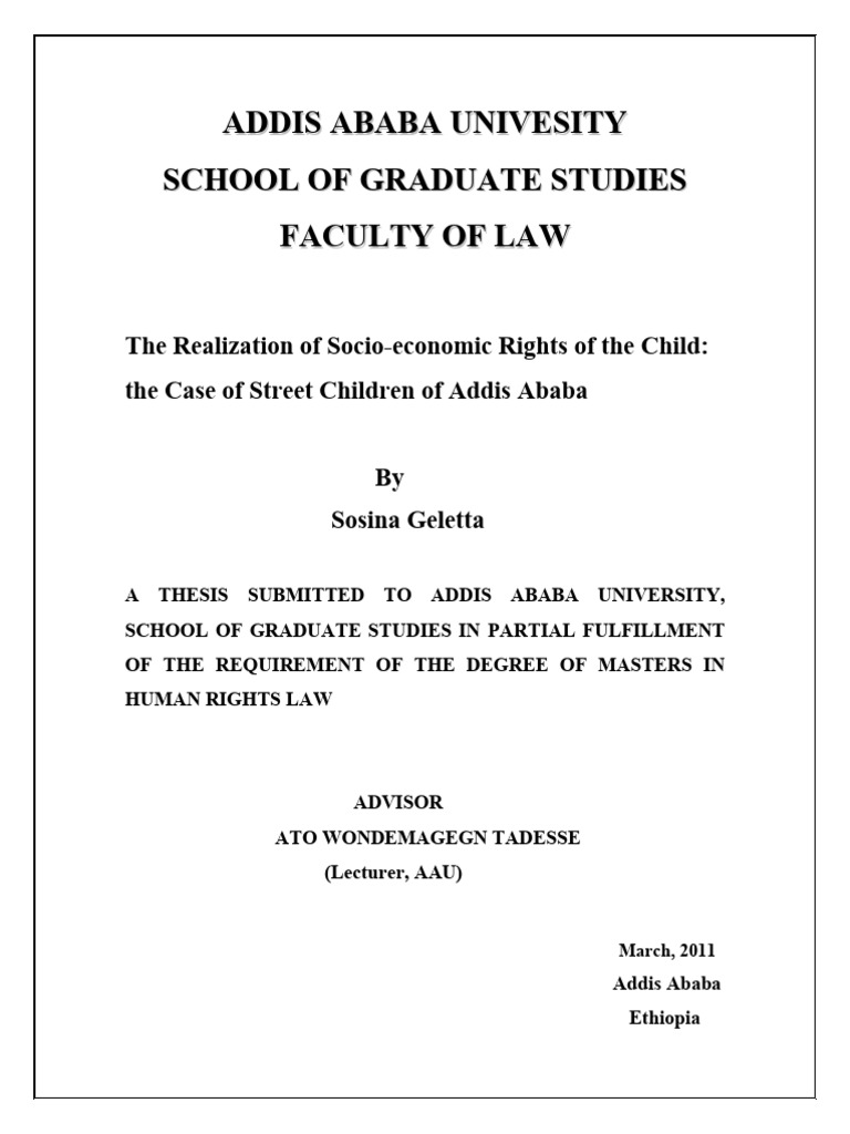 Sosina Geletta the Realization of Socio | PDF | Human Rights | Children ...