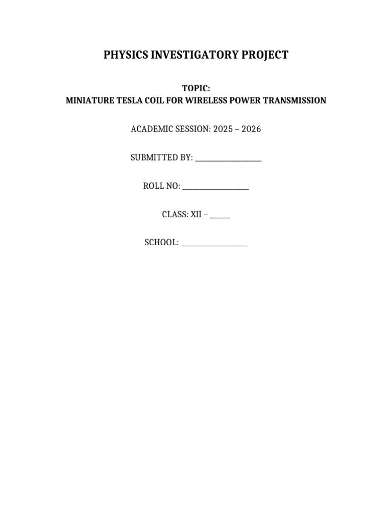 Miniature Tesla Coil Project Guide | PDF | Electromagnetic Induction ...
