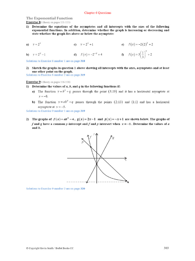 Exponential Function Asymptotes & Graphs | PDF