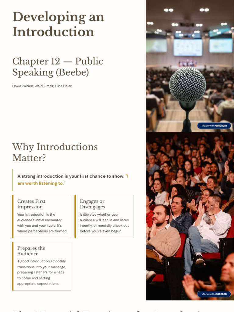 Crafting Effective Speech Introductions | PDF | Credibility | Attention
