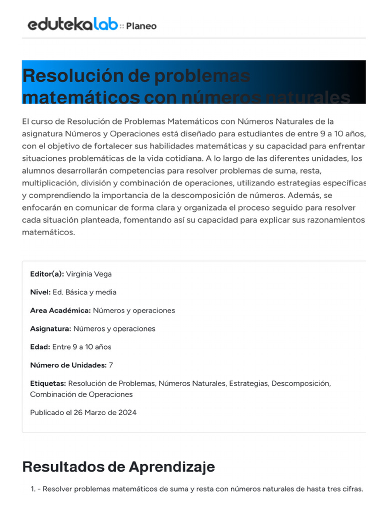 Resolución de Problemas Matemáticos Con Números Naturales | PDF