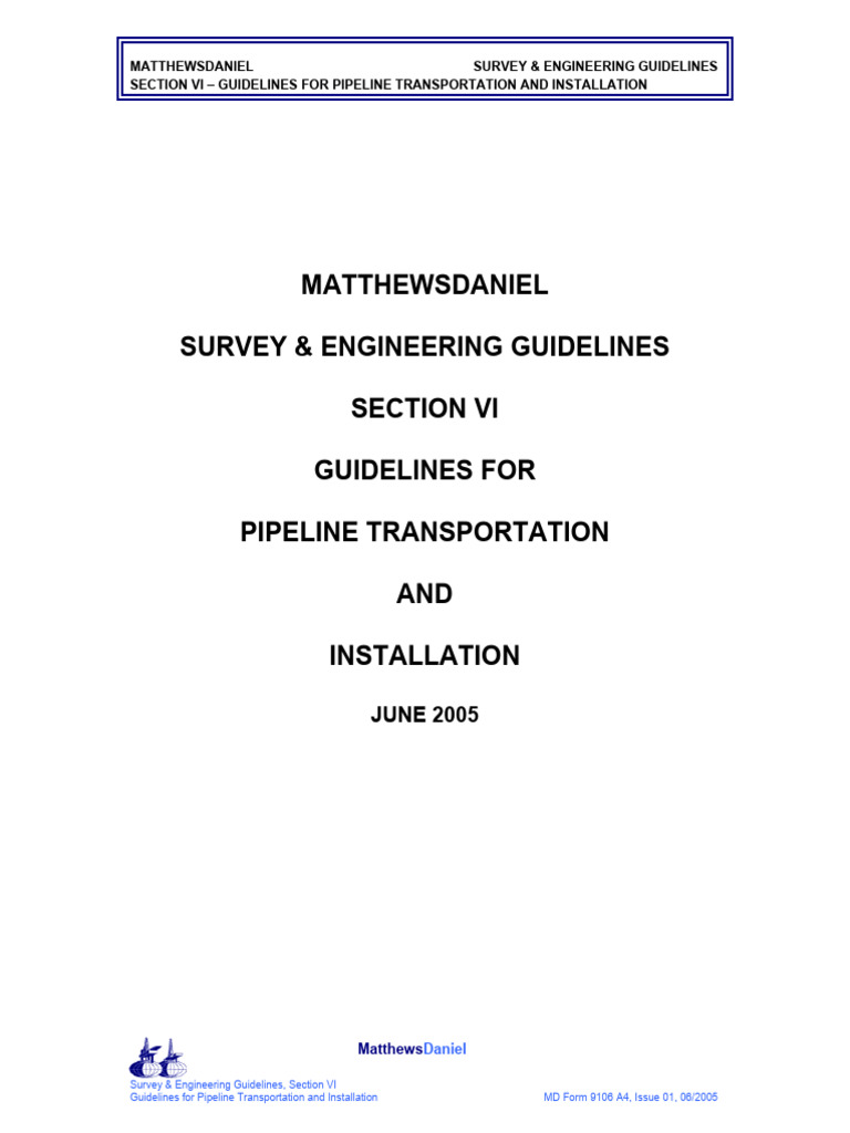 9106.01 Guidelines for Pipeline Transportation and Installation A4 06 ...