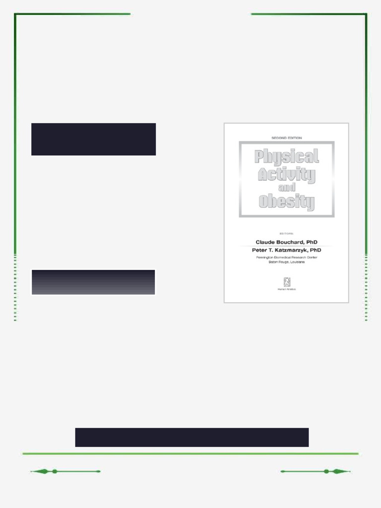 PHYSICAL ACTIVITY AND OBESITY 2ND EDITION Edition Bouchard ebook ...