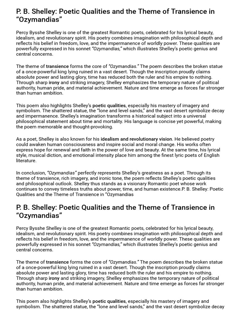 Text-to-PDF-B8F | PDF | Poetry | Percy Bysshe Shelley