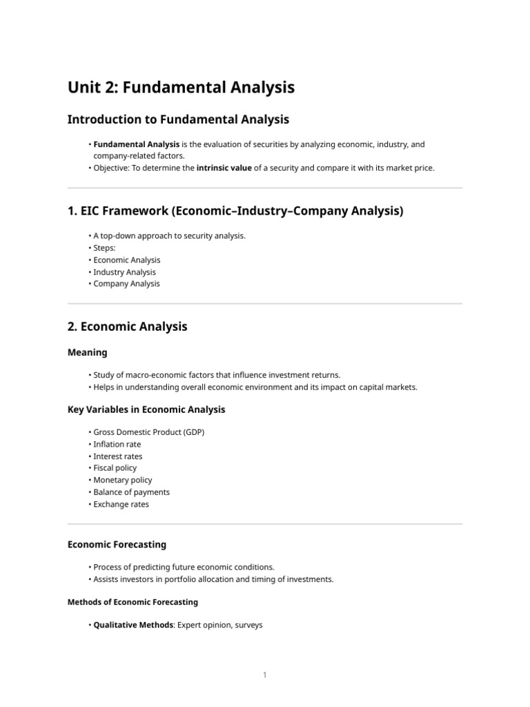 Unit 2 – Fundamental Analysis | PDF | Macroeconomics | Economics