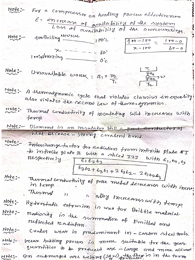 Mechanical Engg Short Formulae | PDF