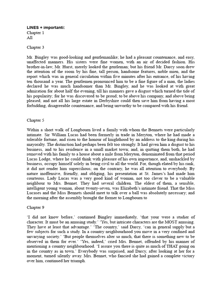 Character Dynamics in Pride and Prejudice | PDF | Mr. Darcy | Pride And ...