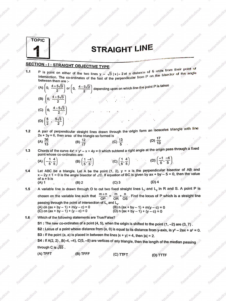 Straight Lines | PDF