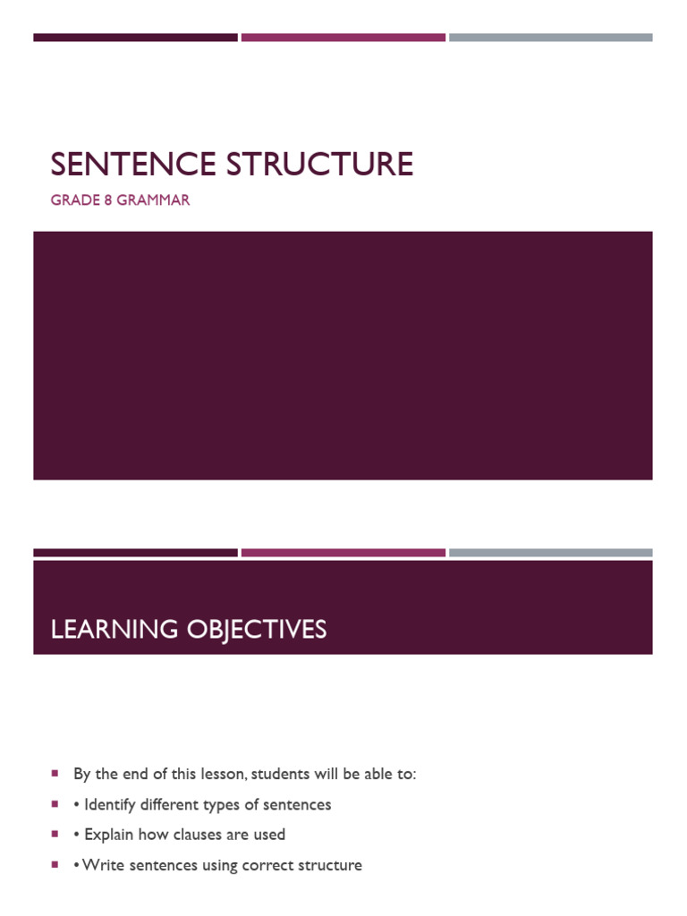 Grade 8 Sentence Structure Guide | PDF | Clause | Language Mechanics