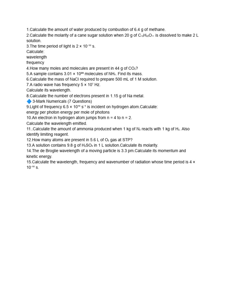 Numerical Worksheet | PDF
