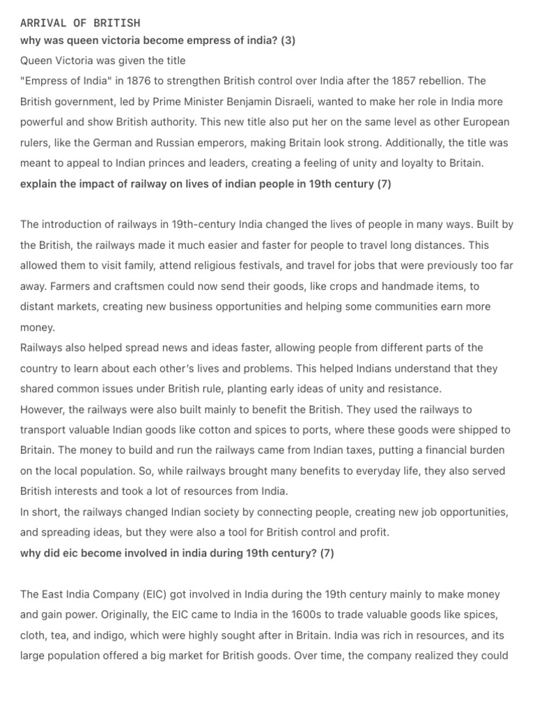 Arrival of British | PDF | East India Company