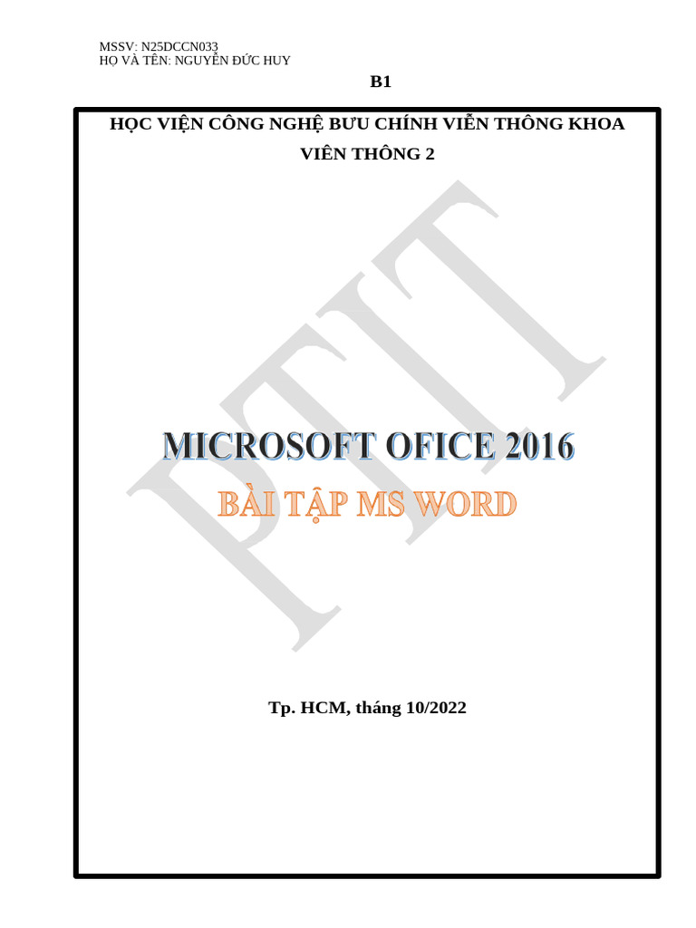 Bai tap MS Word (1) | PDF