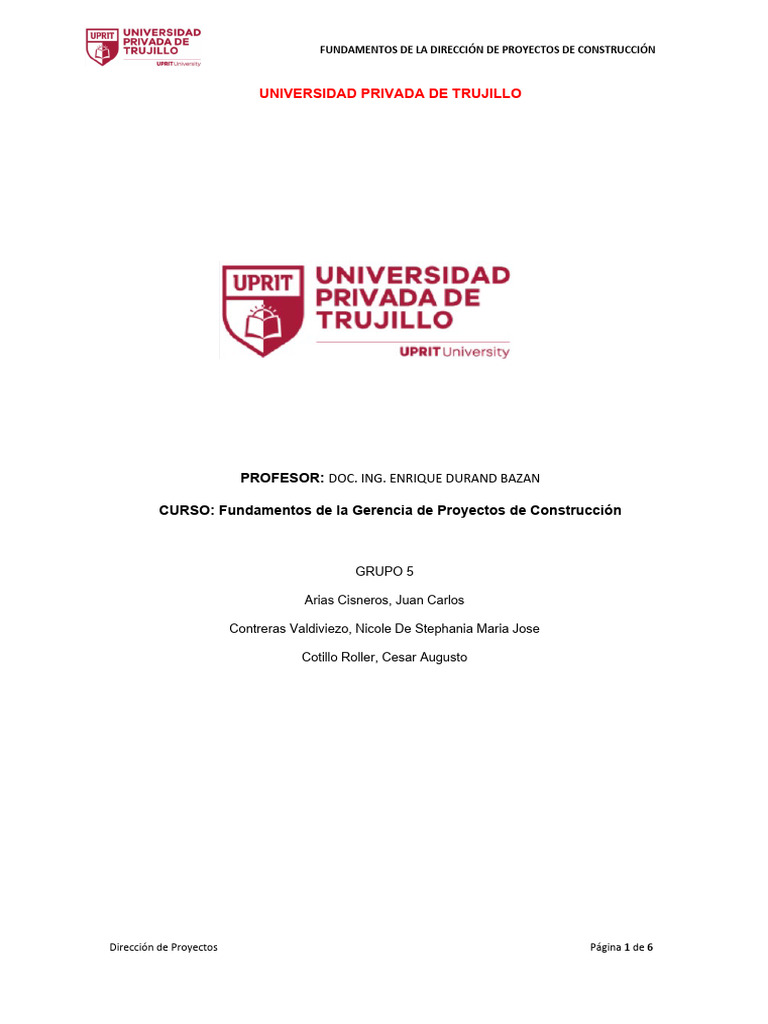 01. Acta de Constitución del Proyecto_GRUPO 5 (1) | PDF | Presupuesto | Sistema de manejo de calidad