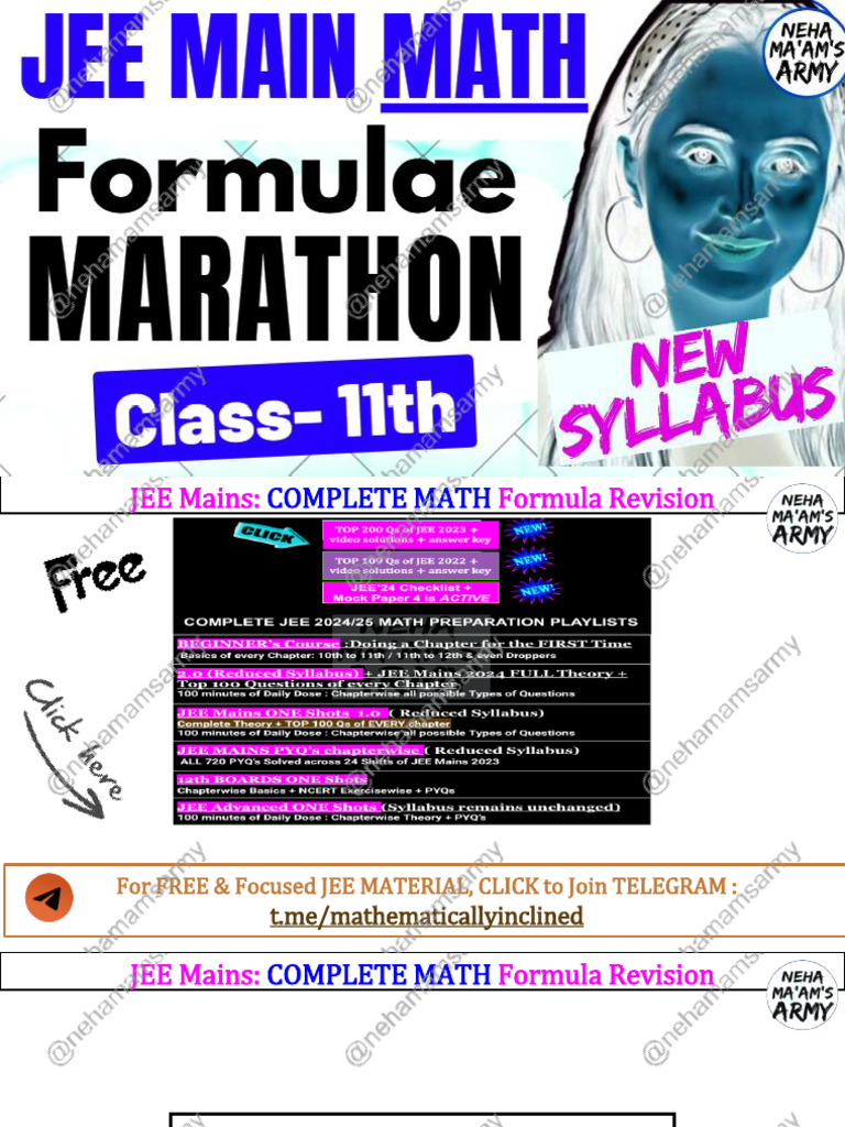 Complete Maths JEE Formula | PDF | Set (Mathematics) | Complex Number