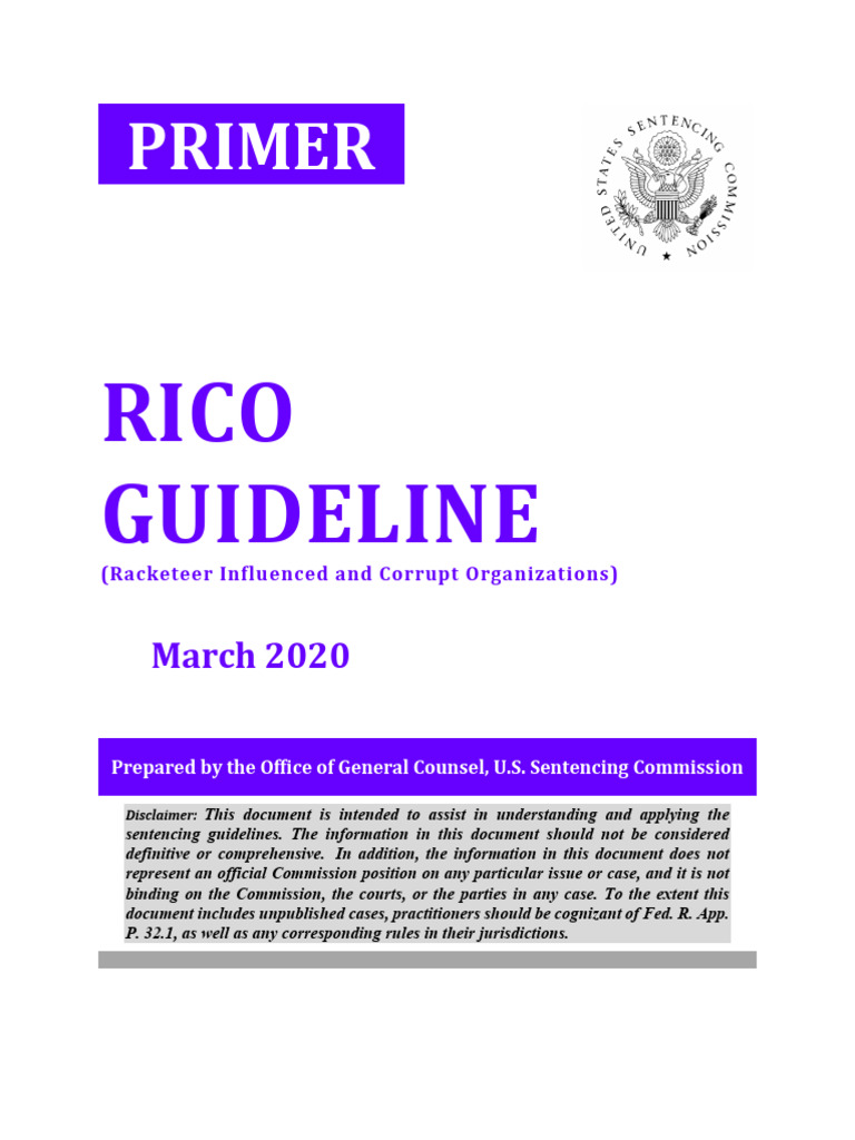 2020 Primer RICO | PDF | Racketeer Influenced And Corrupt Organizations ...