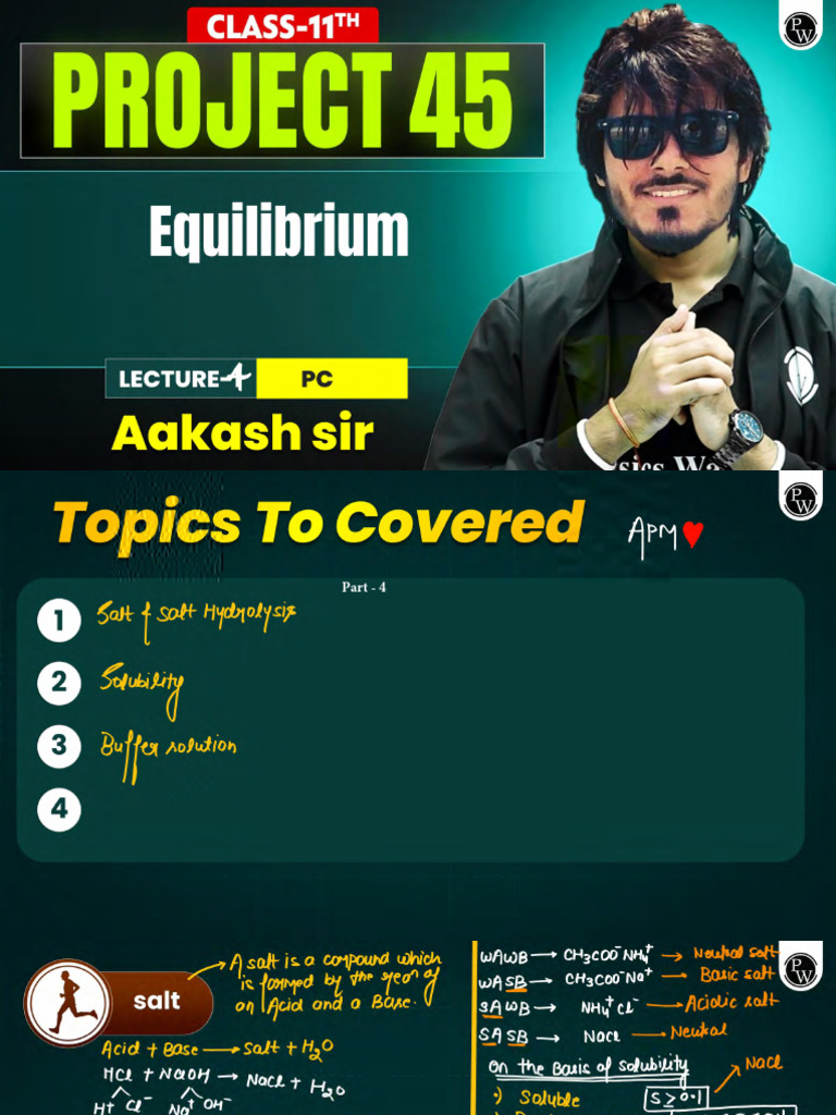 Physical Chemistry - Chemical Equilibrium 04 Class Notes (1) | PDF