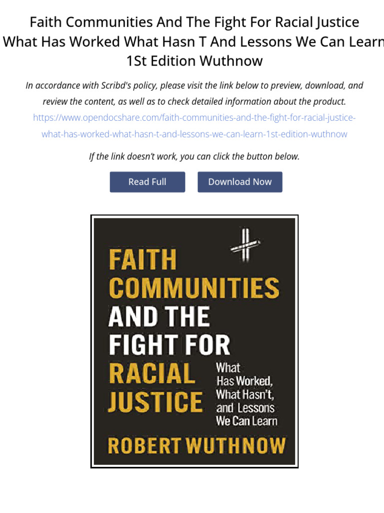 Faith Communities and the Fight for Racial Justice What Has Worked What ...