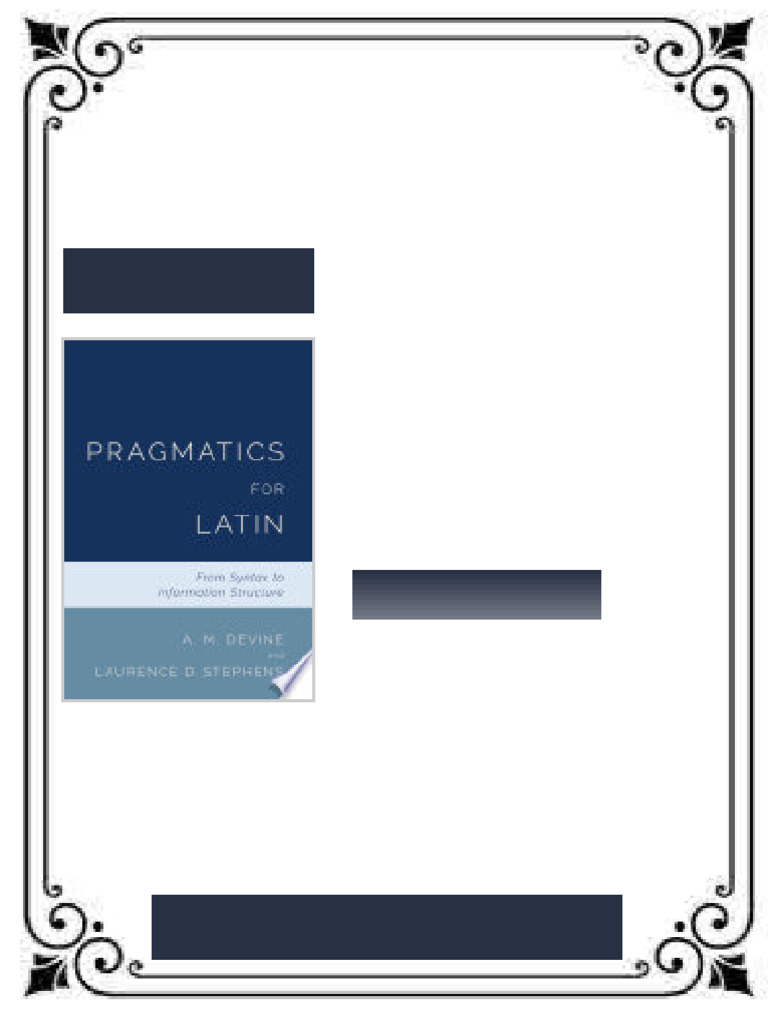 Pragmatics for Latin: From Syntax to Information Structure Devine eBook ...
