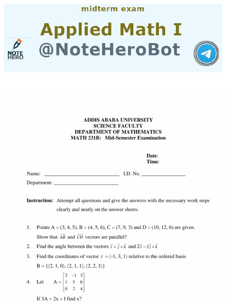 Applied Math Mid (AAU) #2 @NoteHeroBot | PDF