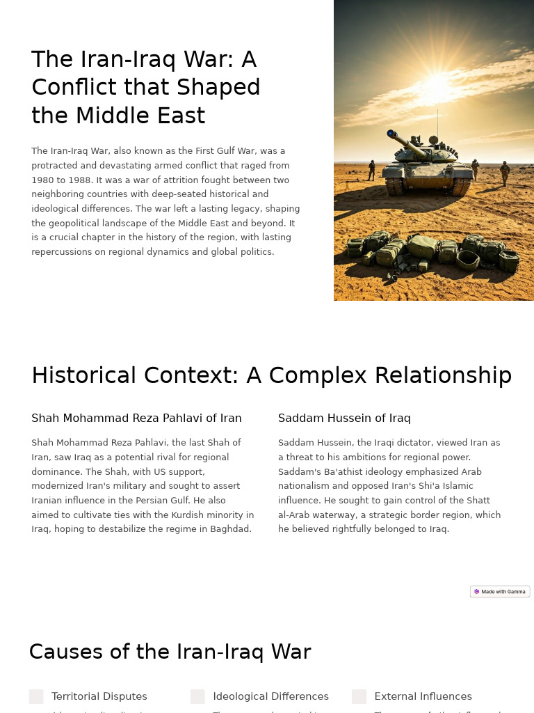 The Iran Iraq War a Conflict That Shaped the Middle East | PDF ...