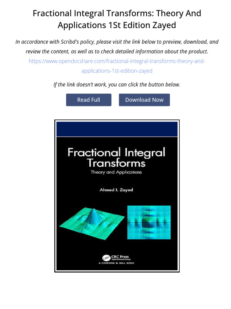 Fractional Integral Transforms: Theory and Applications 1st Edition ...