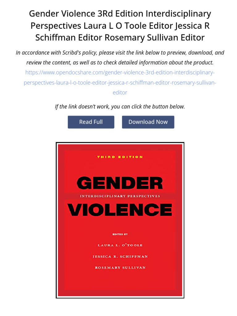 Gender Violence 3rd Edition Interdisciplinary Perspectives Laura L O ...