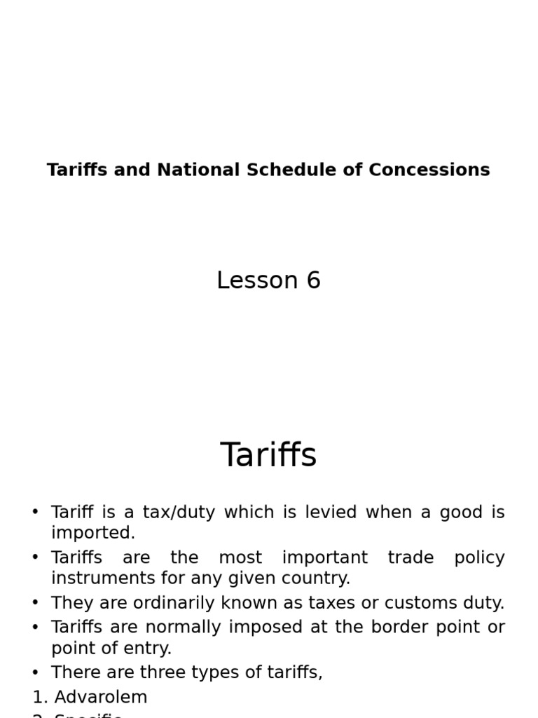 Lesson 6 | PDF | Tariff | World Trade Organization