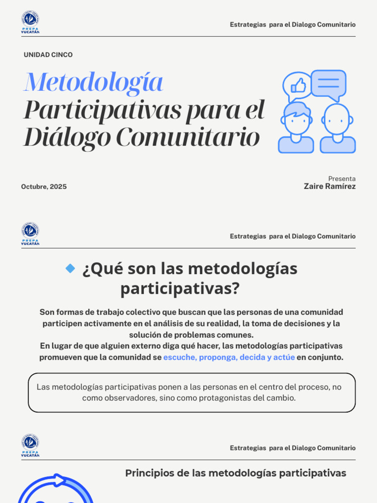 Tema 5. Metodología Participativa | PDF | Comunidad | Toma de decisiones