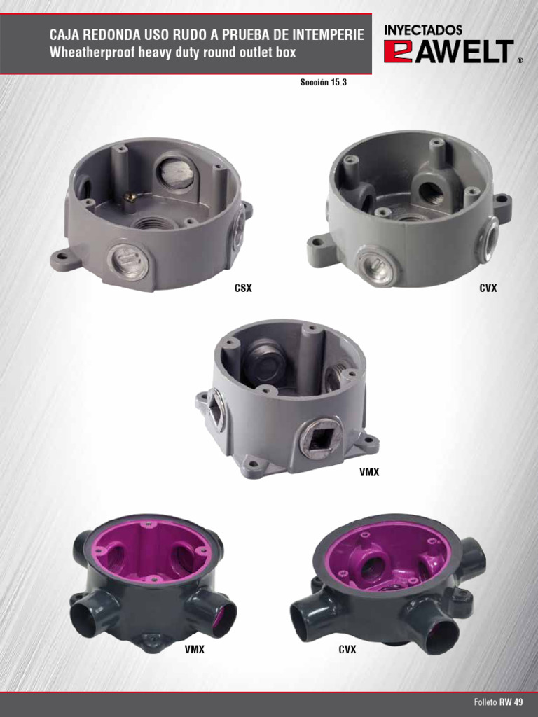 F.T Caja Redonda CVX Rawelt a prueba de interperie Rawelt | PDF ...