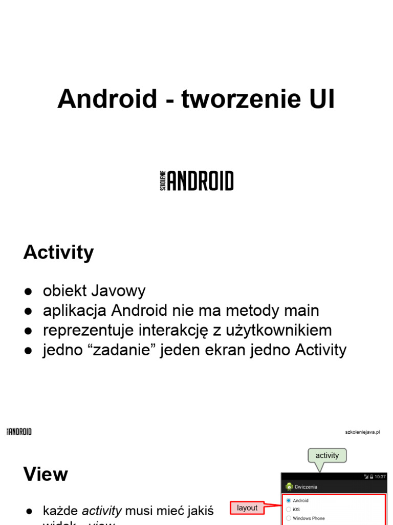 Android - Tworzenie UI | PDF