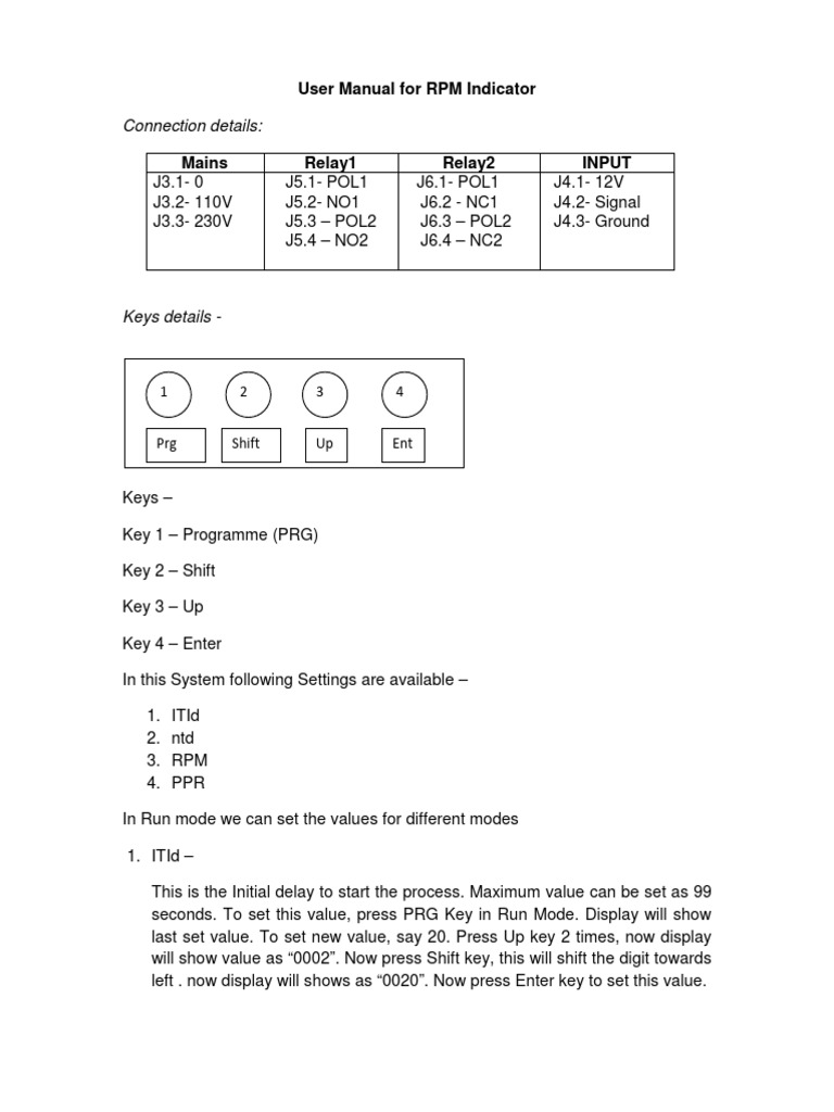 RPM Indicator User Manual Guide | PDF | Electronics | Computer Engineering