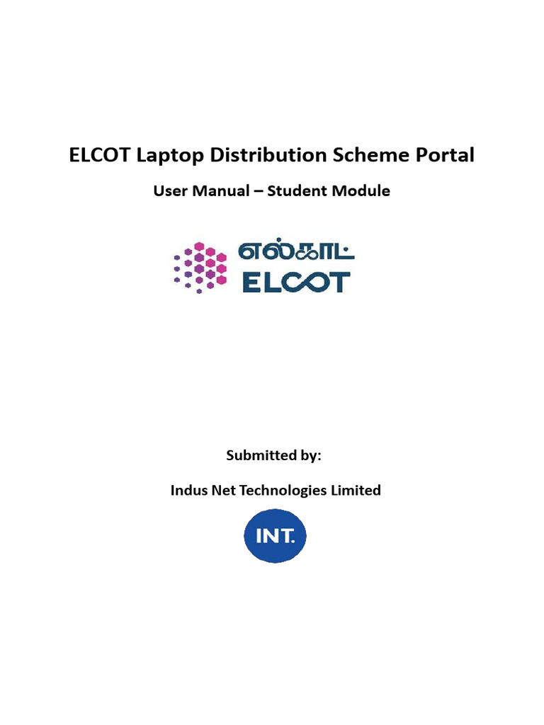 ELCOT Laptop Portal User Manual | PDF | Login | Laptop