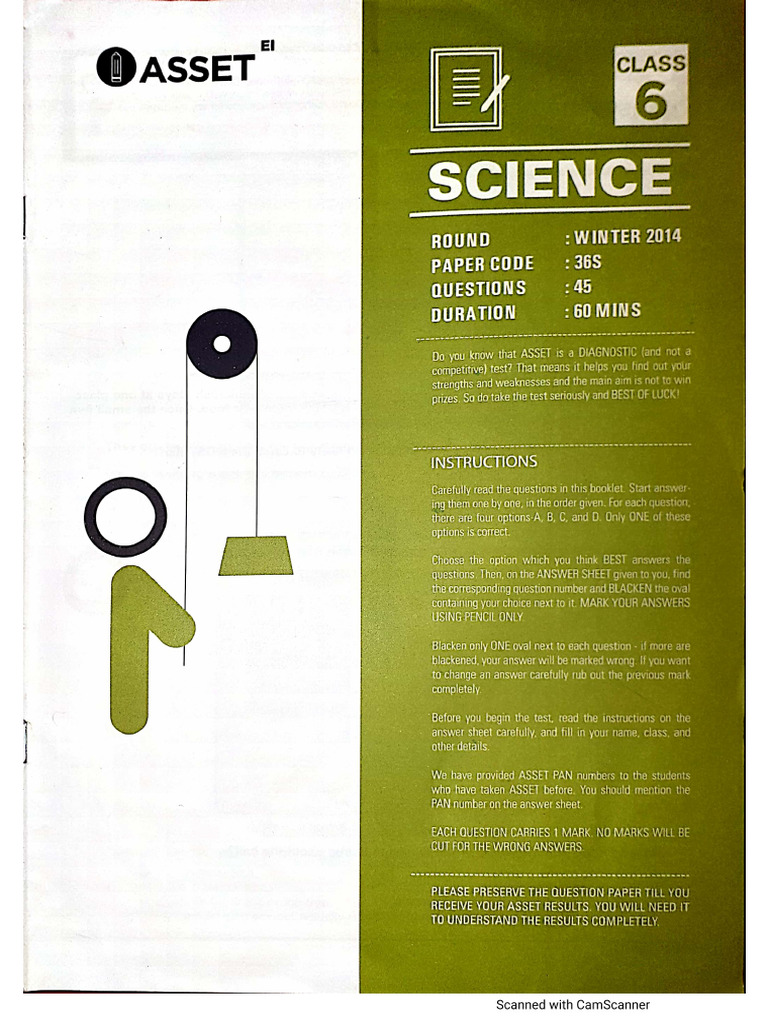 ASSET Science class 6 | PDF
