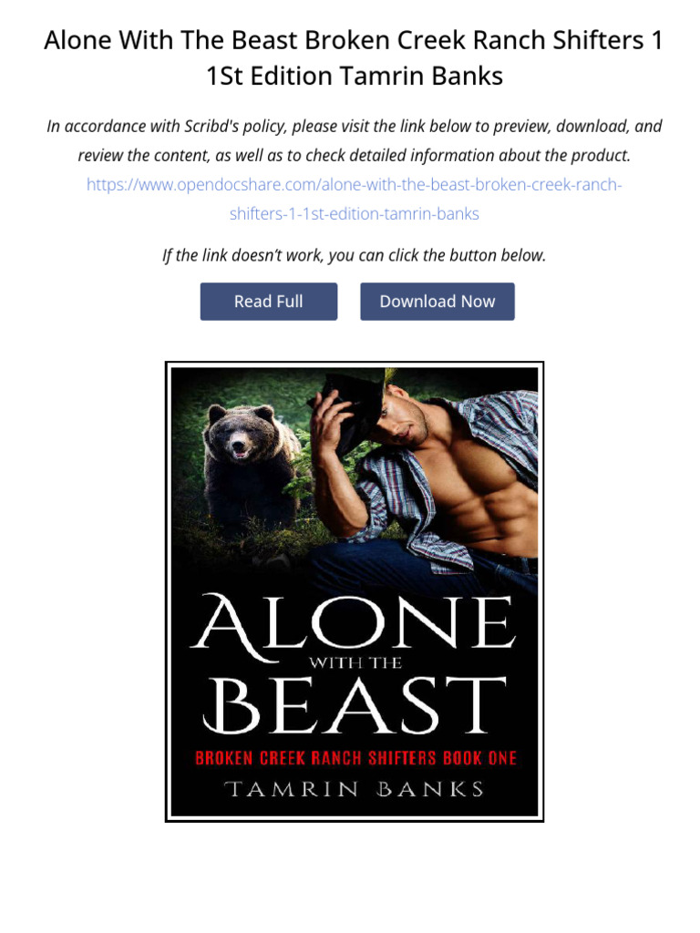 Alone With the Beast Broken Creek Ranch Shifters 1 1st Edition Tamrin ...
