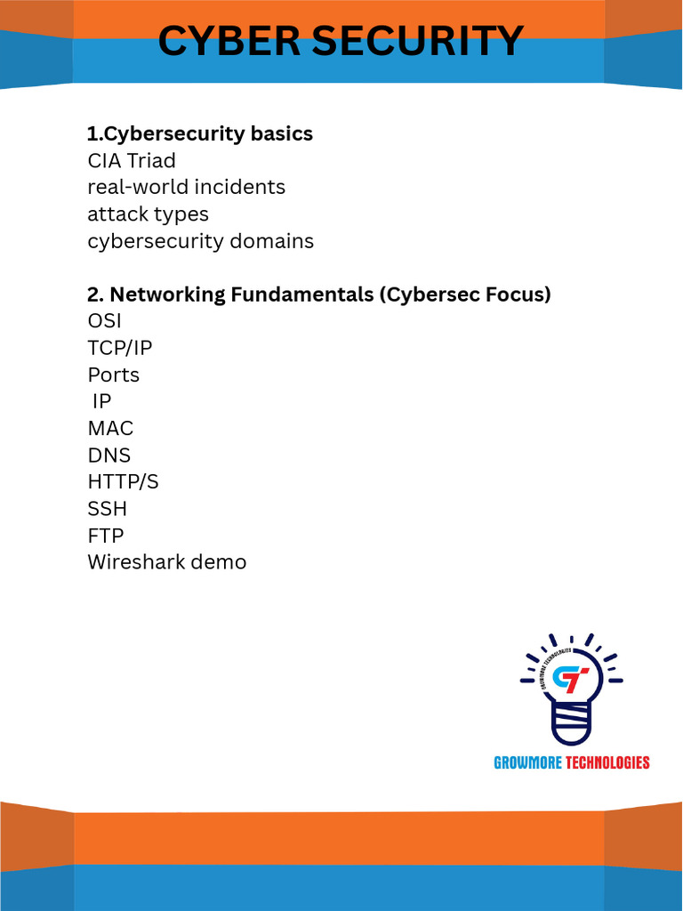 Comprehensive Cybersecurity Training Guide | PDF