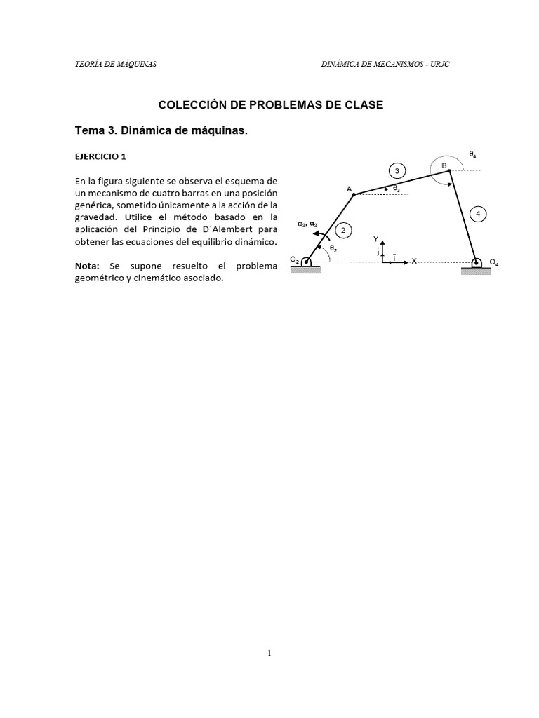 Problemas clase TM-IMec Dinámica_25-26 | PDF | Cinemática | Fuerza