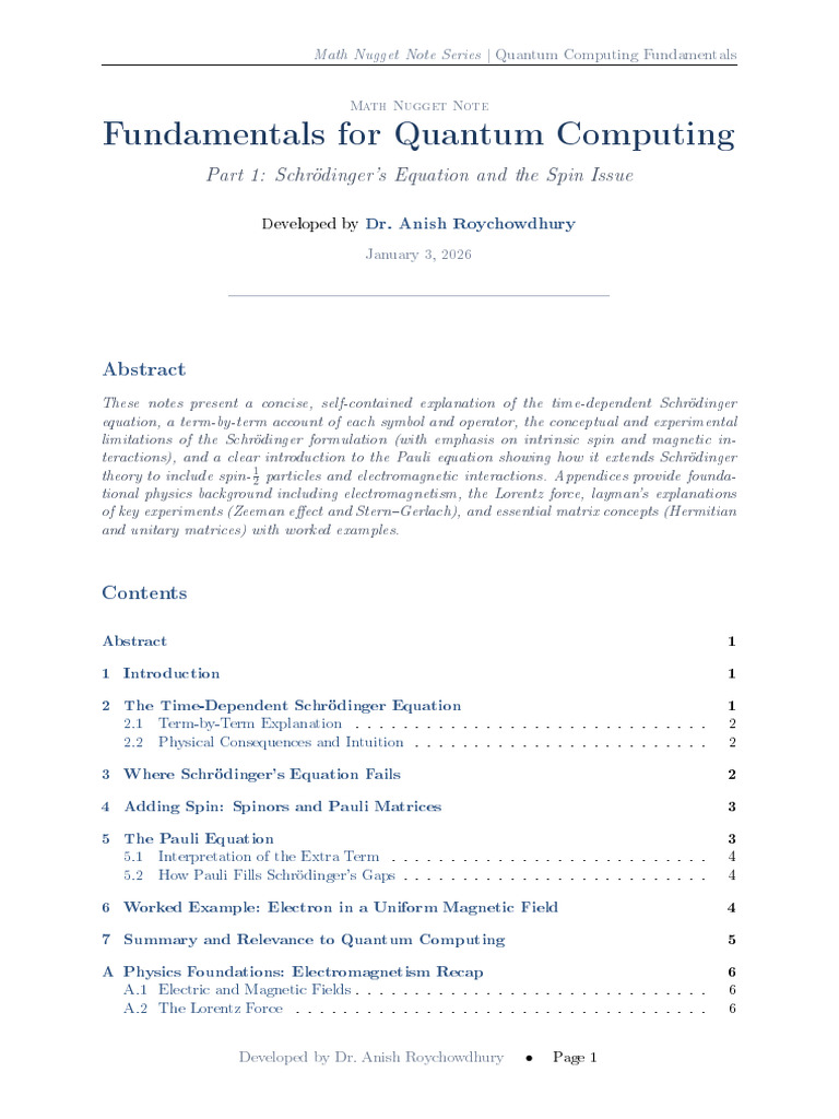 Quantum Computing Fundamentals - Part 1 | PDF | Spin (Physics ...