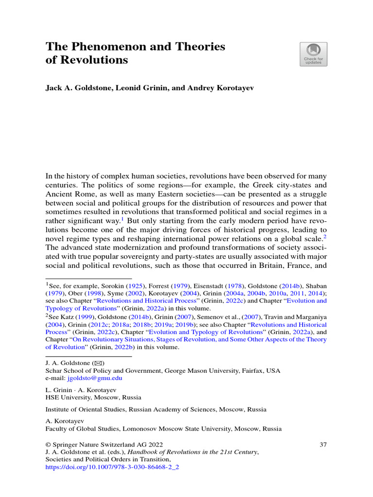 Goldstone_et_al_2022_The_Phenomenon_and | PDF | Revolutions | Karl Marx