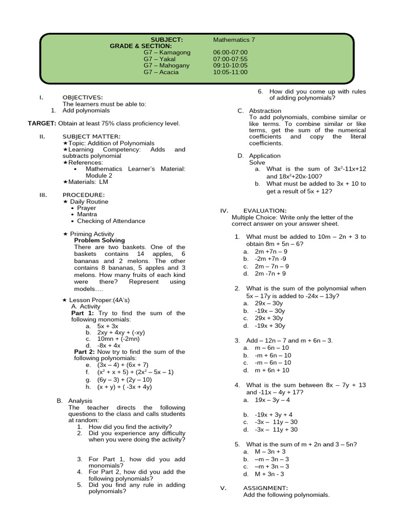 Addition of Polynomials | PDF | Polynomial | Numerical Analysis