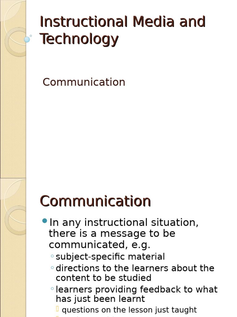 Instructional Media and Technology Notes 2 | PDF | Communication ...
