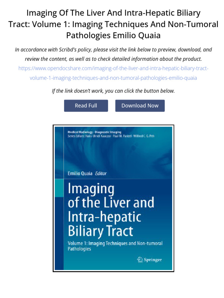Imaging of the Liver and Intra-hepatic Biliary Tract: Volume 1: Imaging ...