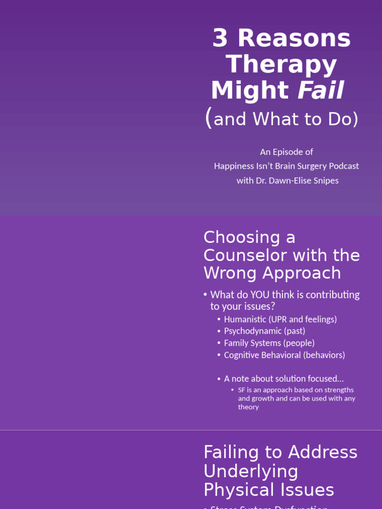 3 Reasons Therapy Might Fail | PDF | Psychological Resilience ...