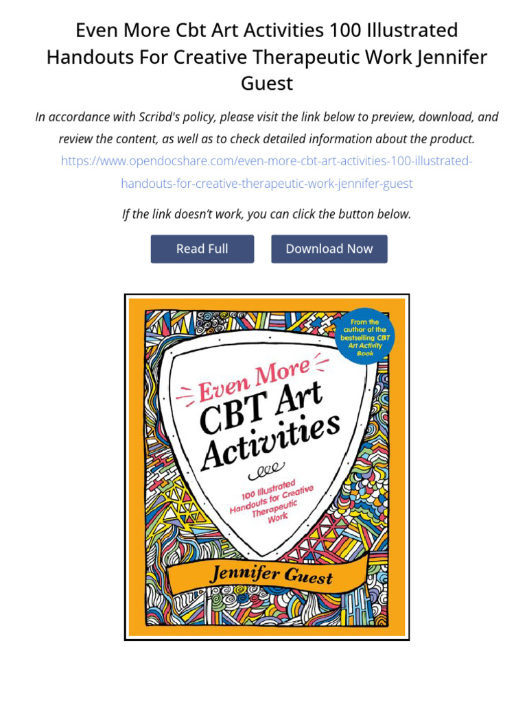 Even More Cbt Art Activities 100 Illustrated Handouts for Creative ...
