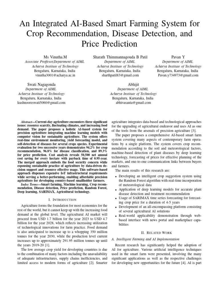 Farming Research Paper | PDF | Agriculture | Artificial Intelligence